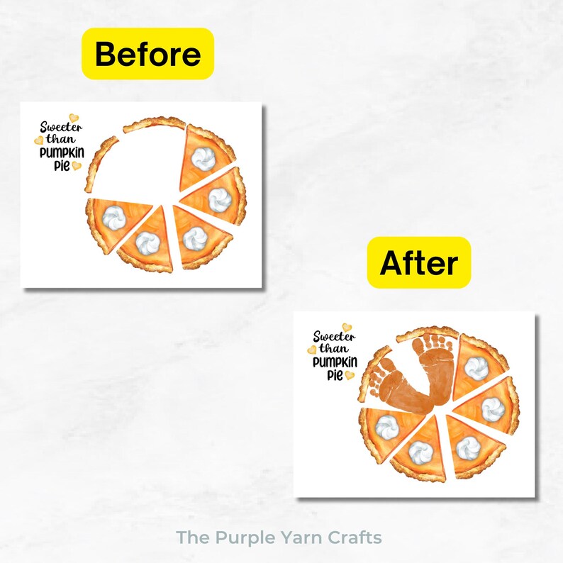 Pumpkin Pie Footprint Craft, Thanksgiving Handprint Craft, Baby Toddler ...