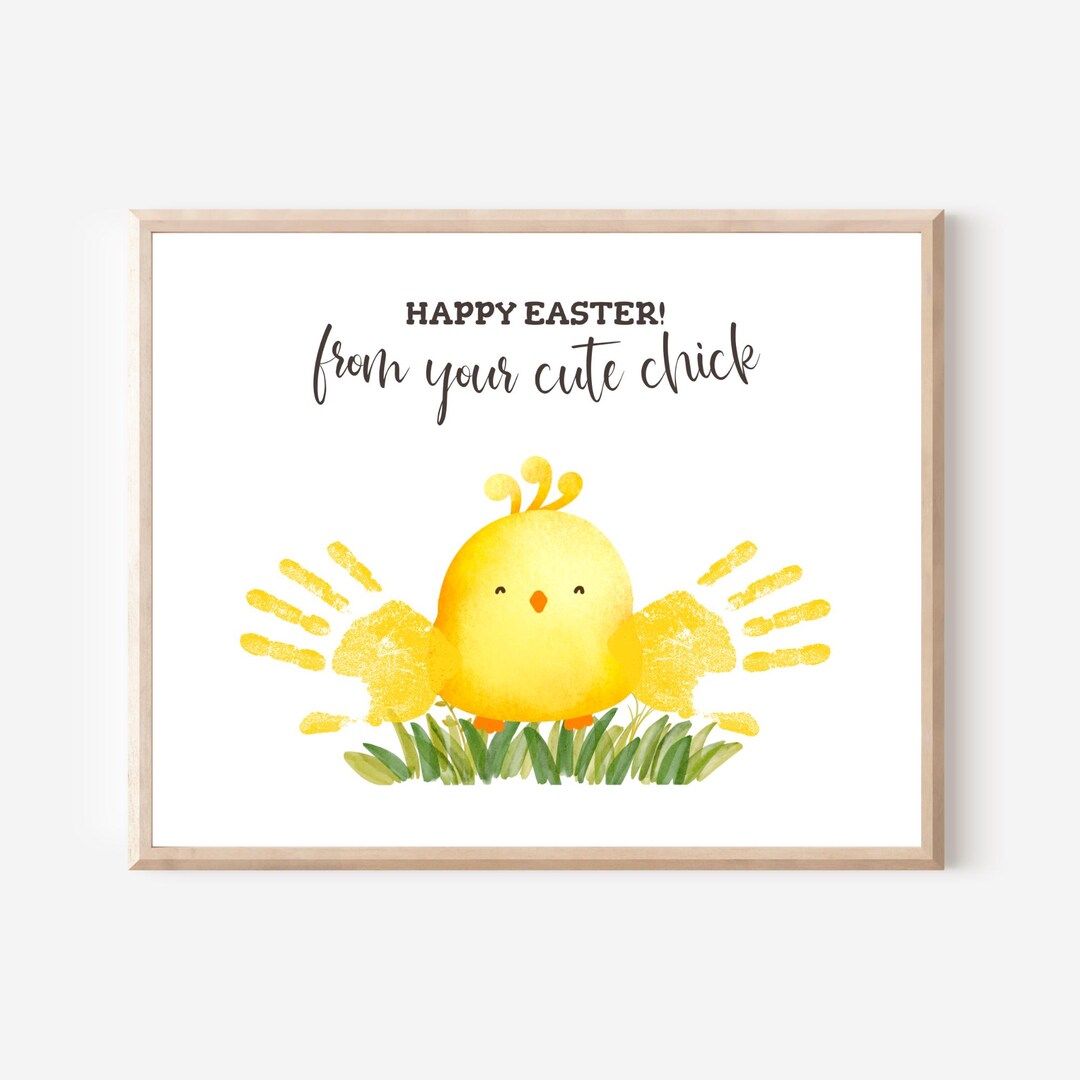 Easter Chick Handprint Art, Happy Easter Handprint, Easter Chick ...