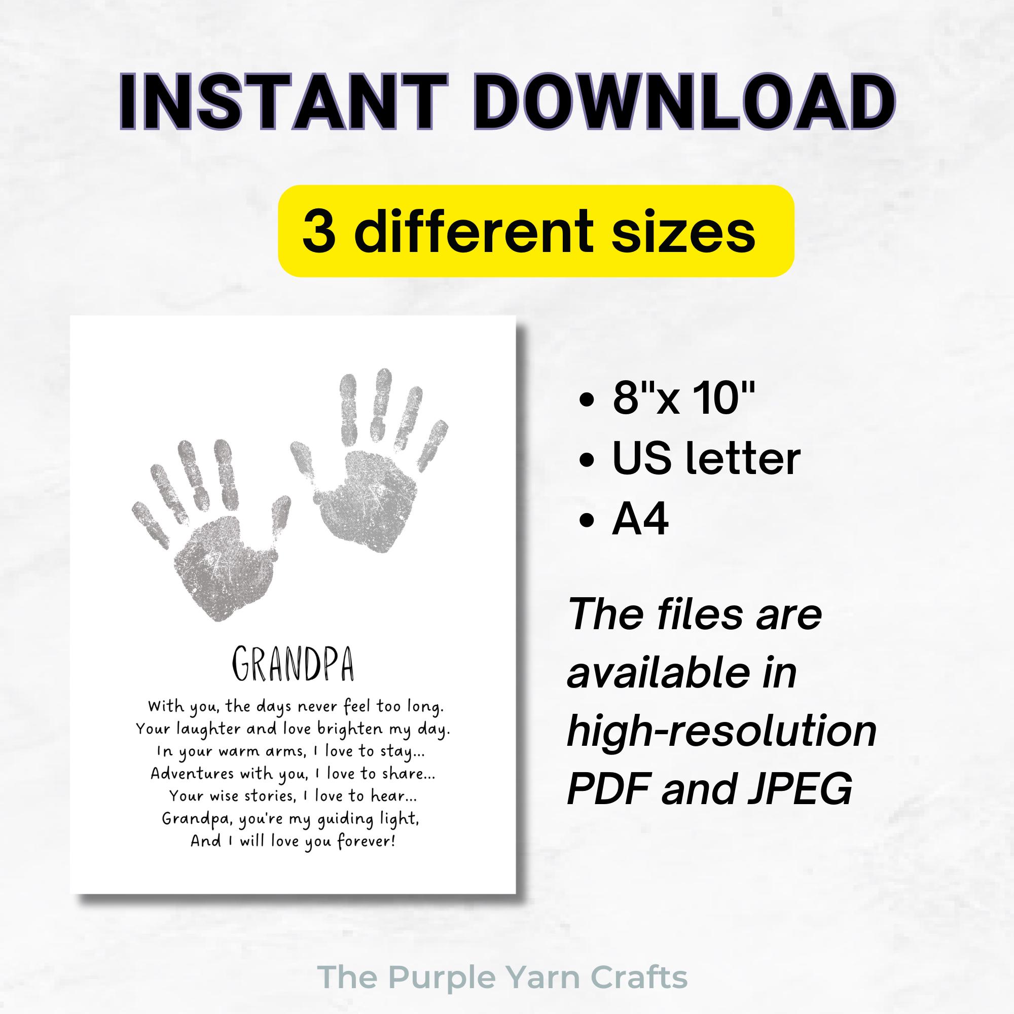 Grandpa Handprint Poem, Handprint for Grandpa, Grandparents Day ...