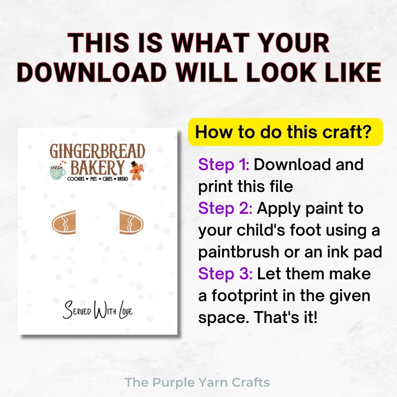 Gingerbread Man Footprint Craft, Christmas Footprint Printable ...