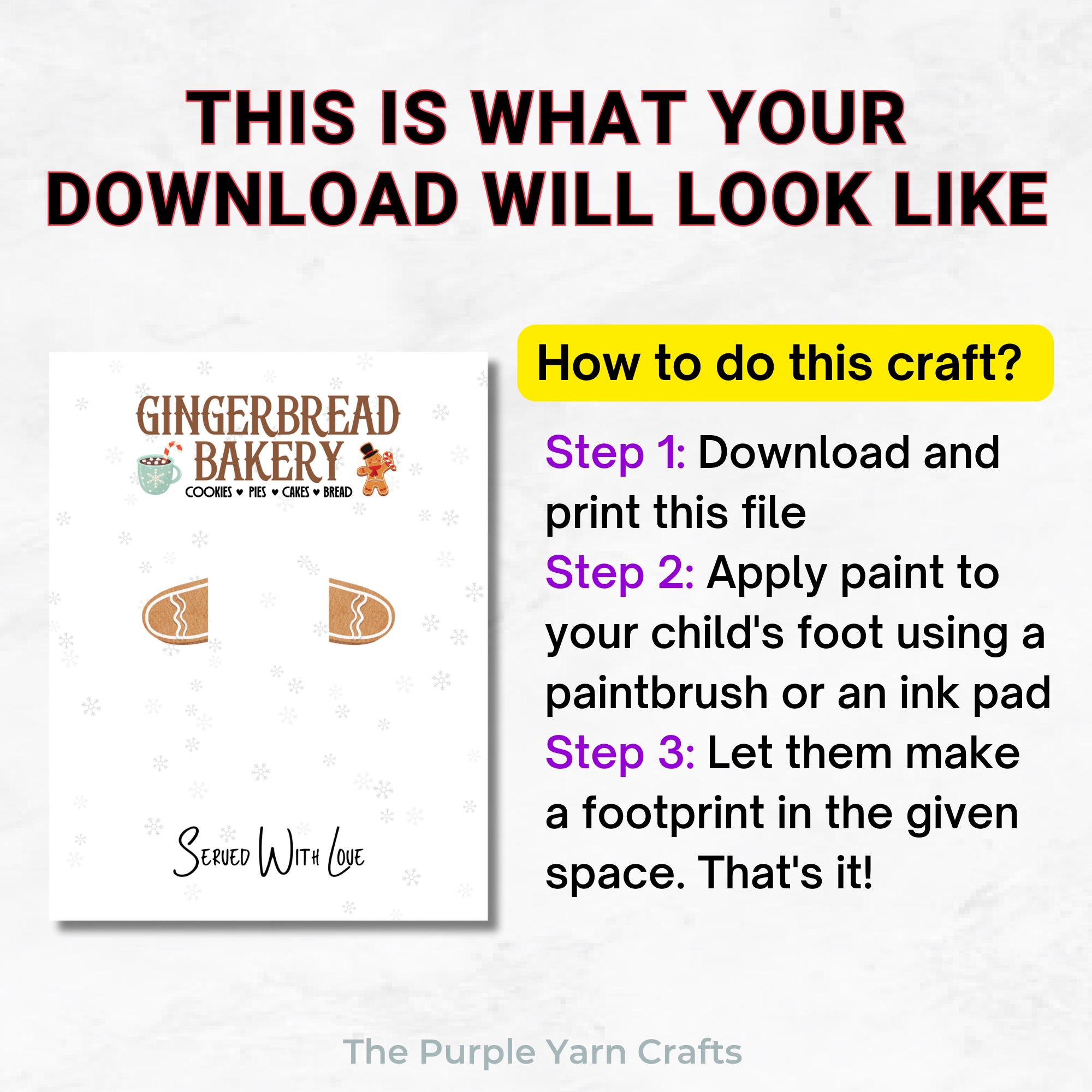 Gingerbread Man Footprint Craft, Christmas Footprint Printable ...
