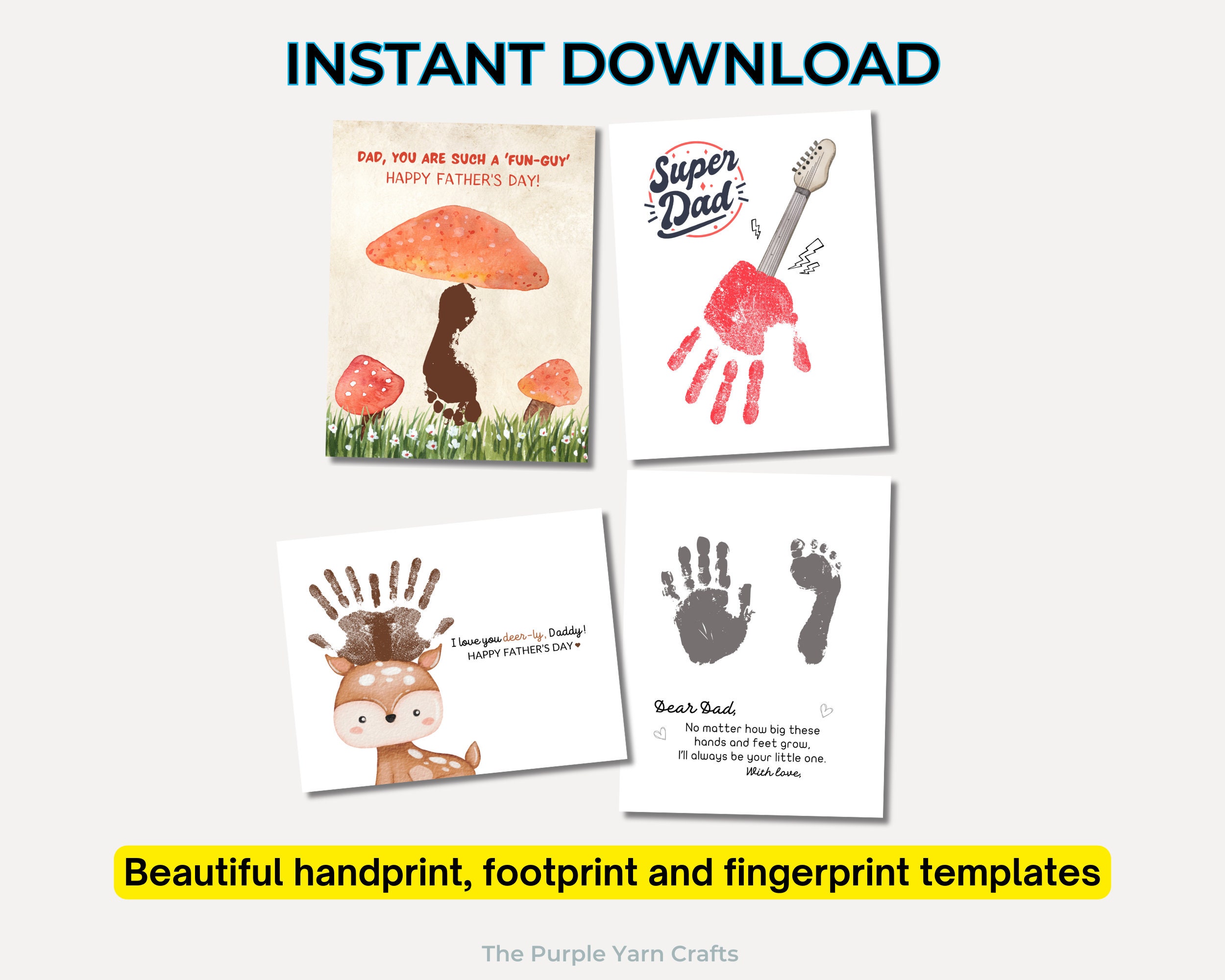 Father's Day Handprint Craft Bundle, Father's Day Footprint Craft, DIY ...