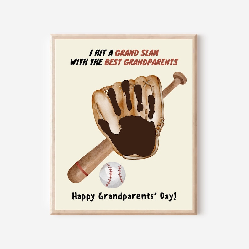 Grandparents' Day Handprint Art, Baseball Handprint Craft,grandparent ...