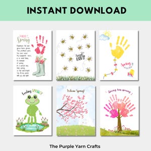 Spring Handprint Craft Bundle, Spring Printable, Daycare Preschool ...