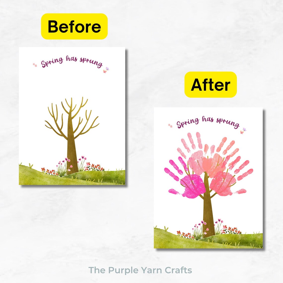 Spring Tree Handprint, Spring Handprint Craft, Spring Craft for ...