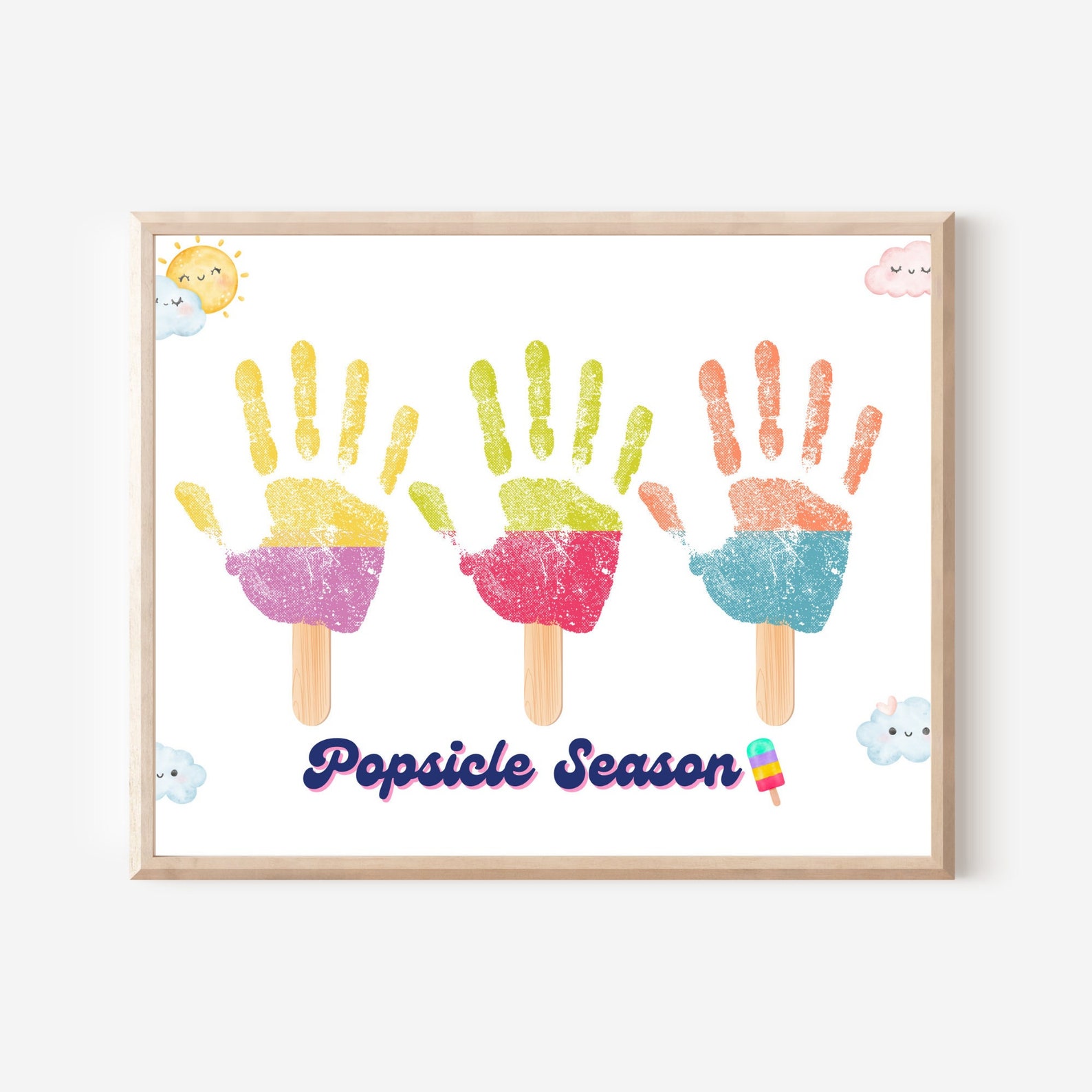 Summer Handprint Art, Popsicle Handprint, Summer Craft Kids, Baby ...