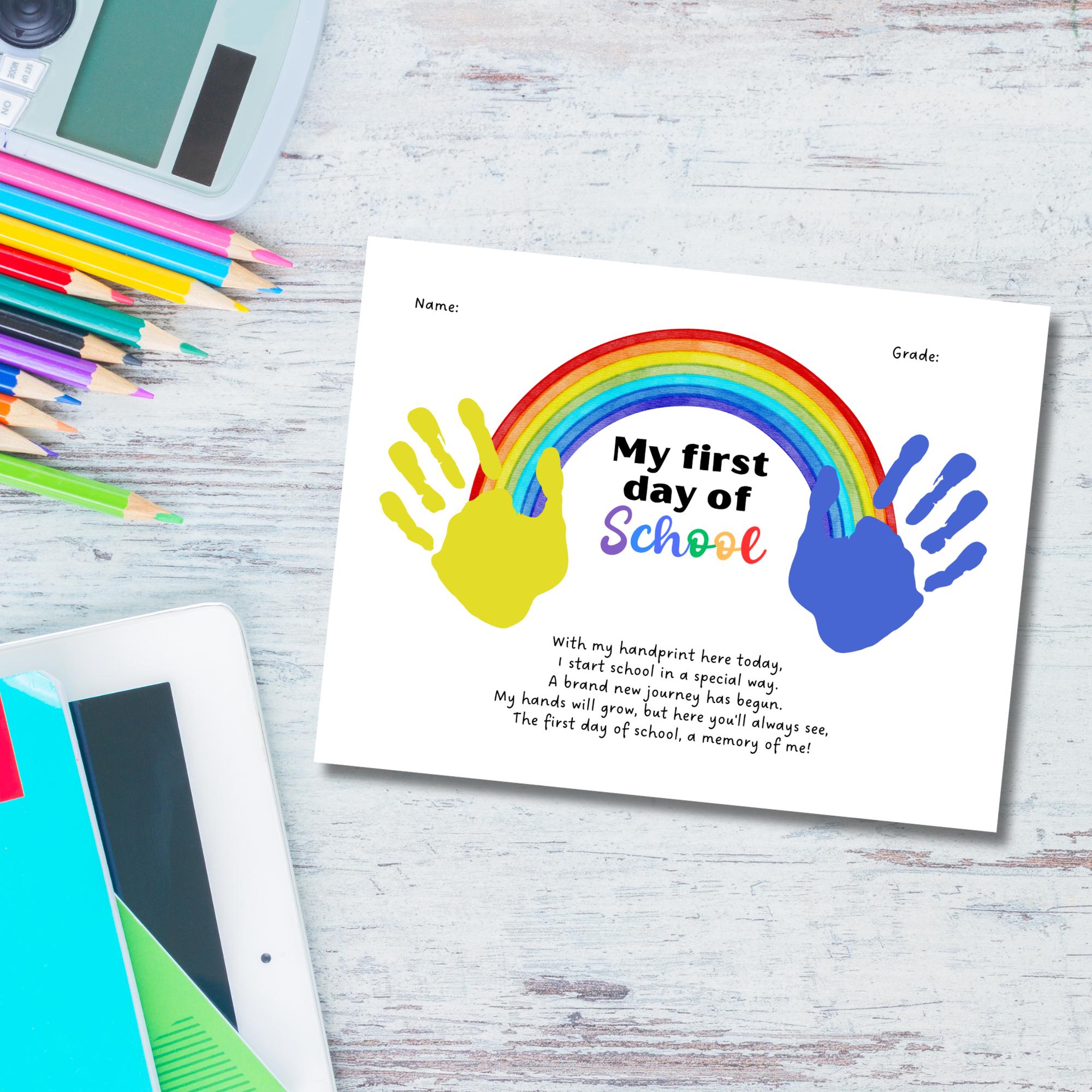 First Day of School Poem Handprint, Back to School Handprint, Prek ...