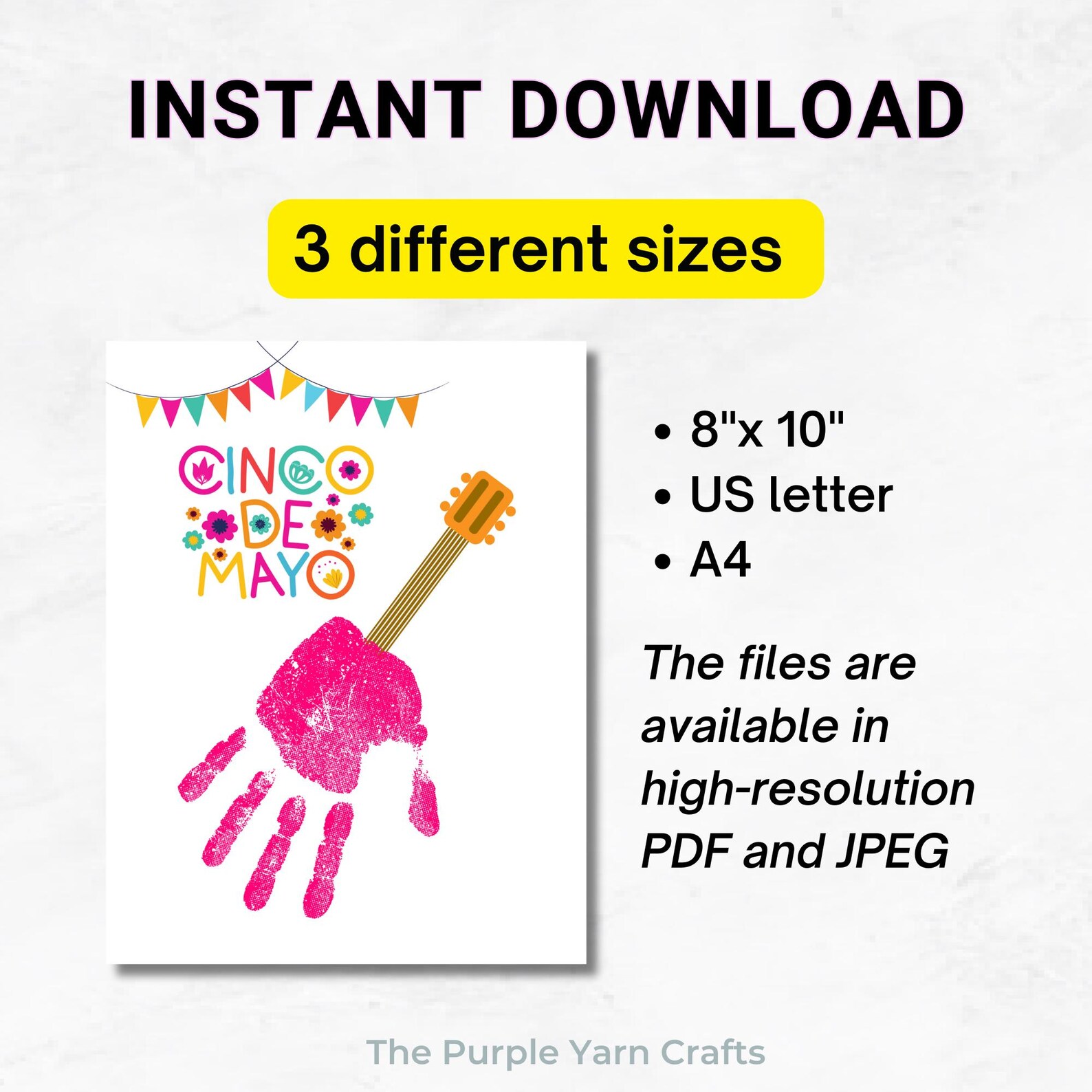 Cinco De Mayo Handprint Art, Guitar Handprint, Cinco De Mayo Craft ...