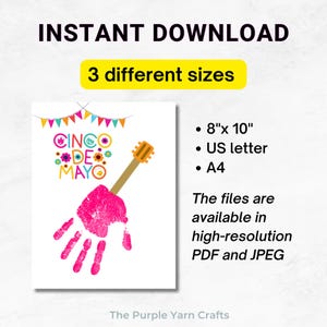 Cinco De Mayo Handprint Art, Guitar Handprint, Cinco De Mayo Craft ...