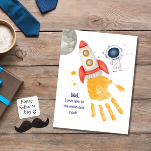Love You to the Moon and Back Handprint, Father's Day Handprint, Dad ...