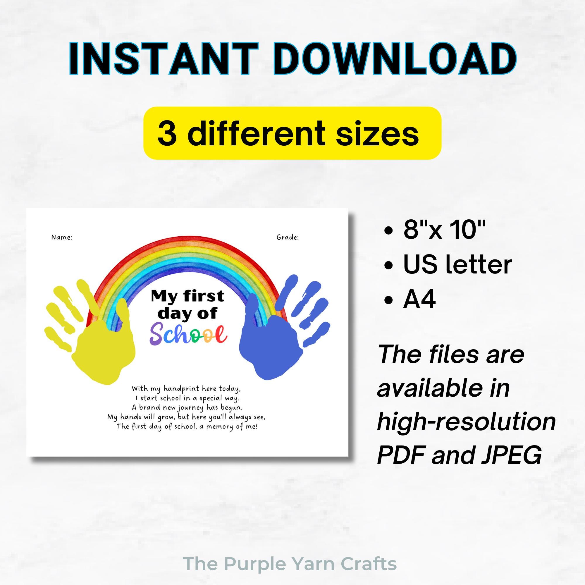 First Day of School Poem Handprint, Back to School Handprint, Prek ...