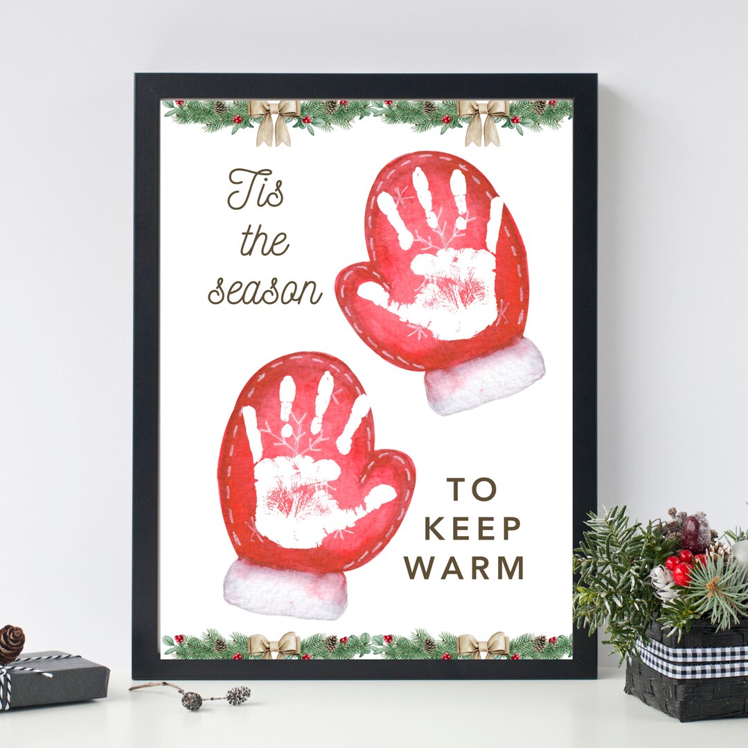 Winter Mittens Handprint Art, Christmas Handprint Art, Hello Winter ...