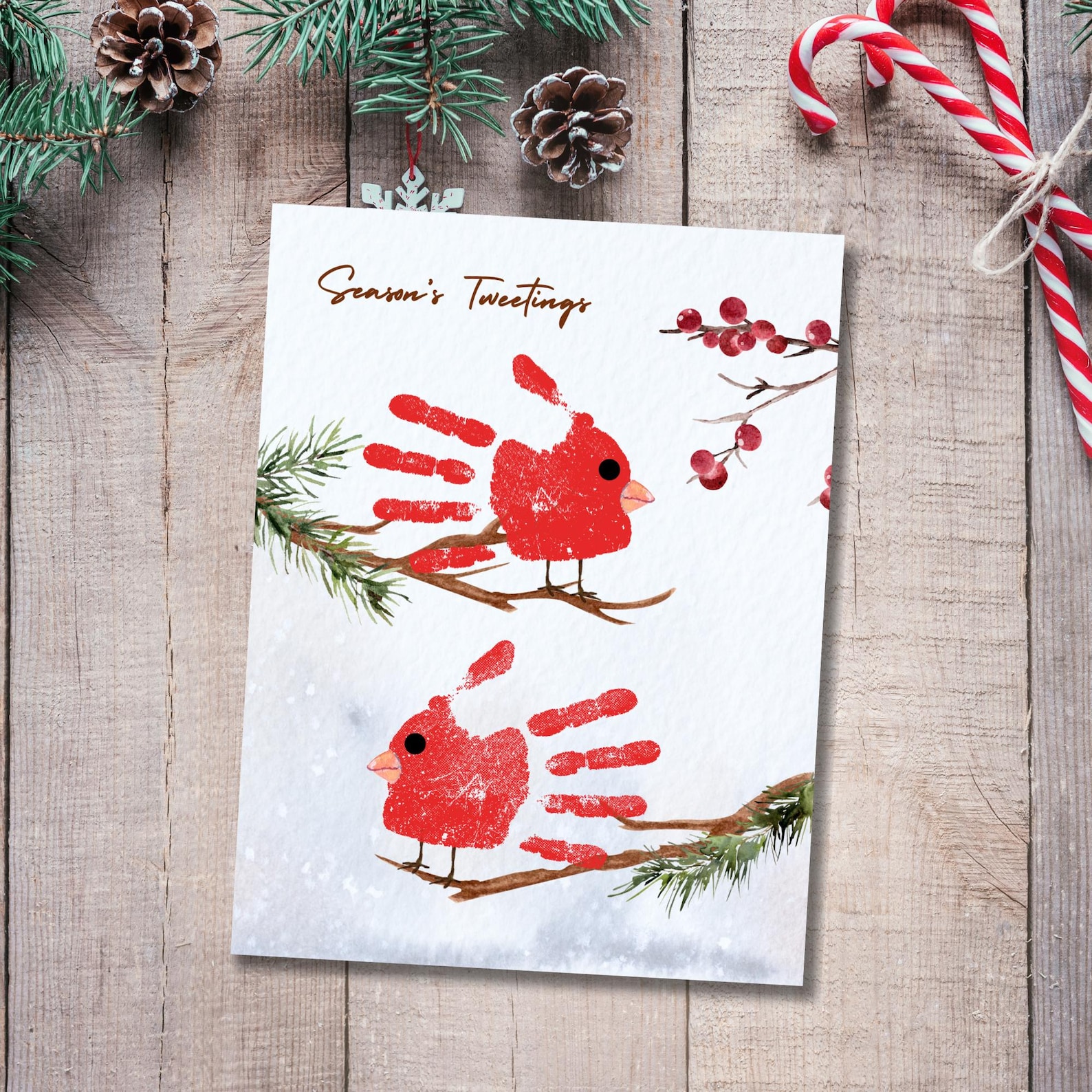 Cardinal Handprint, Seasons Tweetings Handprint, Christmas Handprint ...