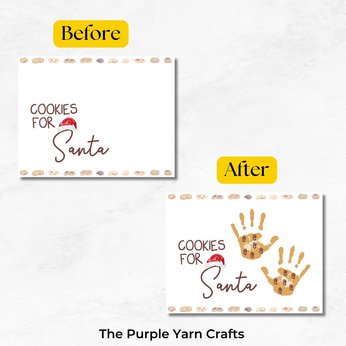 Christmas Handprint Art, Cookies for Santa Handprint, Christmas ...