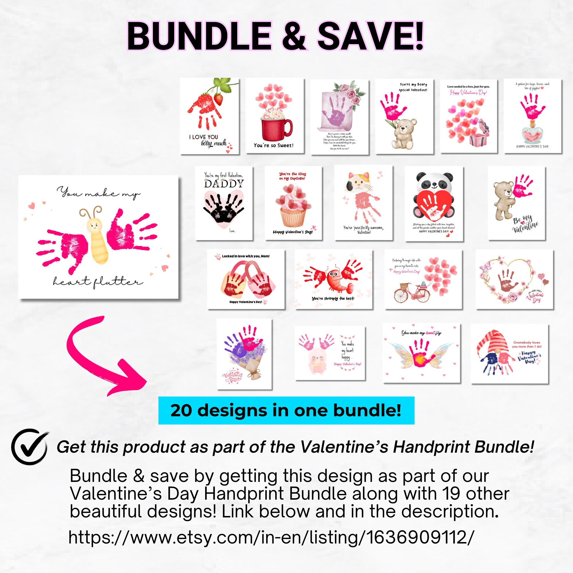 Butterfly Handprint, Valentine's Day Handprint, Preschool Valentines ...