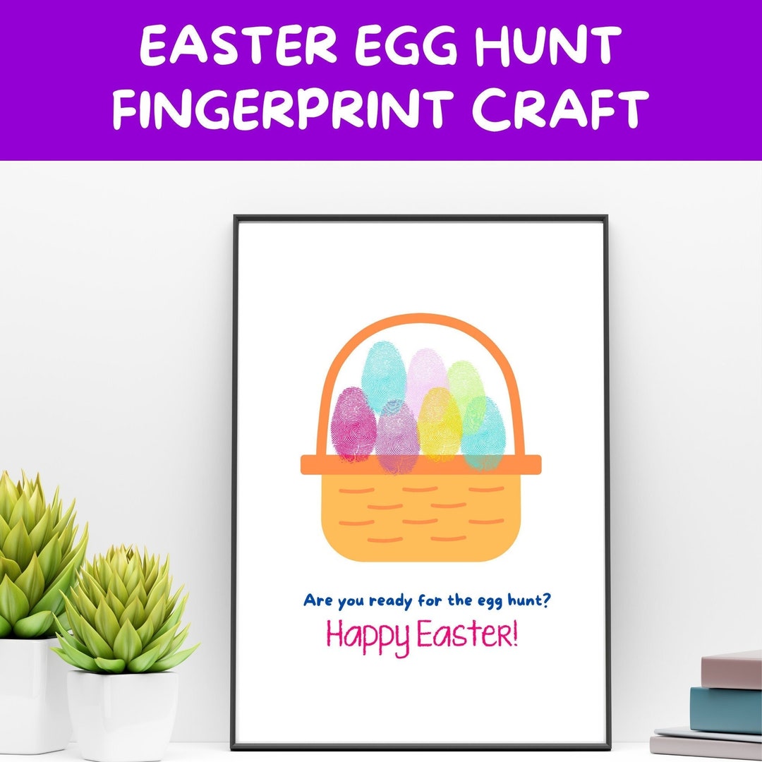 Easter Fingerprint Art, Easter Handprint Art, Easter Egg Hunt Activity ...