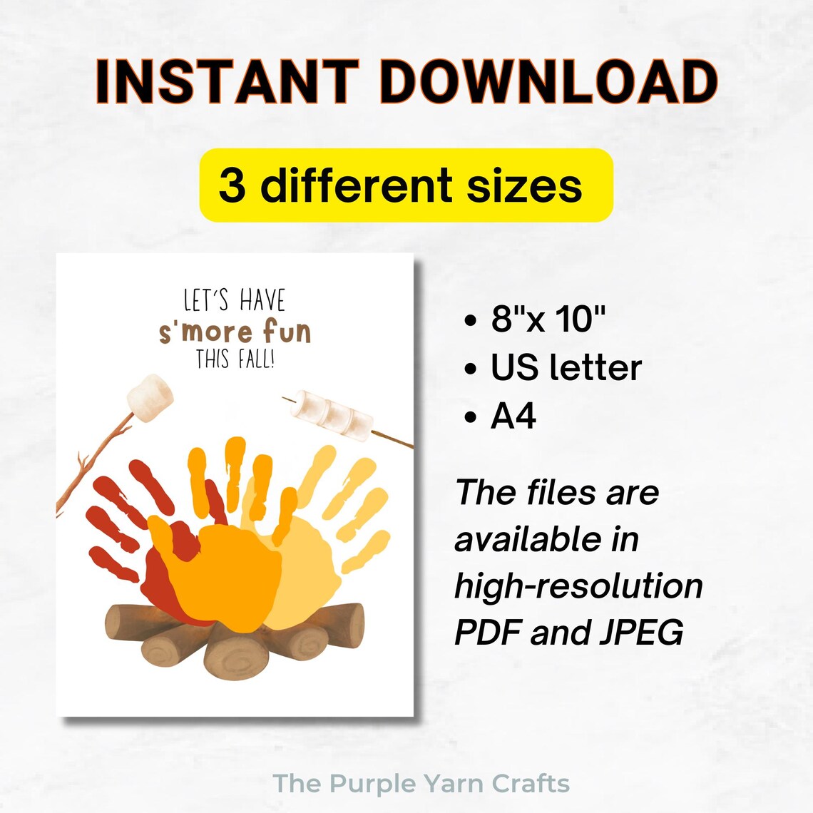 Fall Handprint Art, Campfire Handprint, Fall S'more Craft, Fall Daycare ...