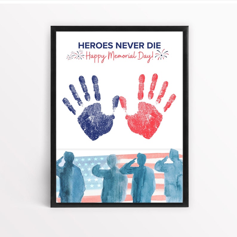 Memorial Day Handprint, Memorial Day Craft, Memorial Day Printable ...