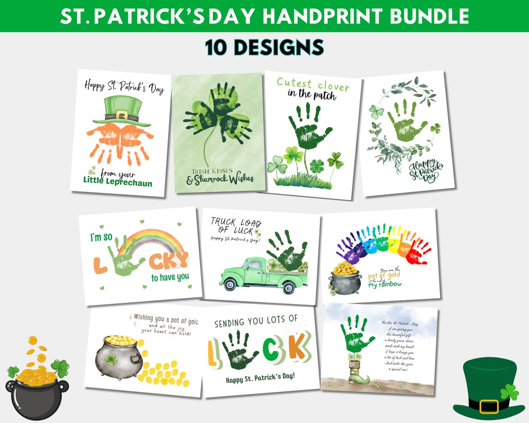 St. Patrick's Day Handprint Bundle, Footprint Craft, Pot of Gold ...