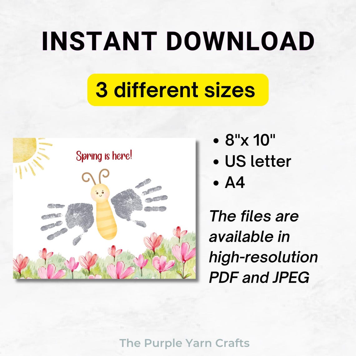 Butterfly Handprint Craft, Preschool Spring Craft, Spring Butterfly ...