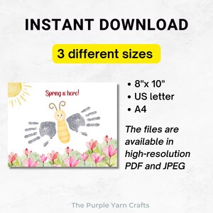 Butterfly Handprint Craft, Preschool Spring Craft, Spring Butterfly ...