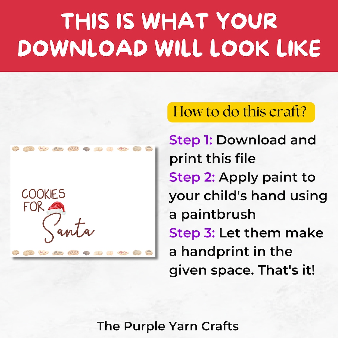 Christmas Handprint Art, Cookies for Santa Handprint, Christmas ...