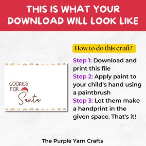 Christmas Handprint Art, Cookies for Santa Handprint, Christmas ...