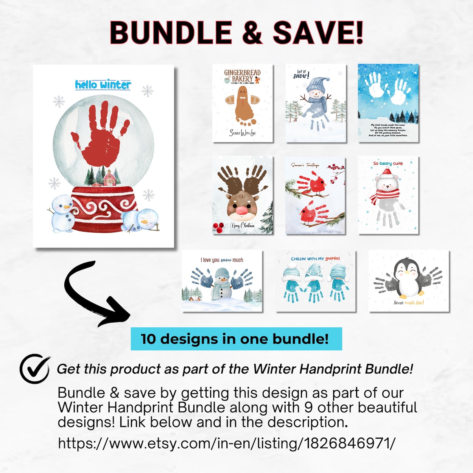 Snowglobe Handprint Craft, Snowglobe Printable, Hello Winter Handprint ...