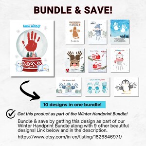 Snowglobe Handprint Craft, Snowglobe Printable, Hello Winter Handprint ...