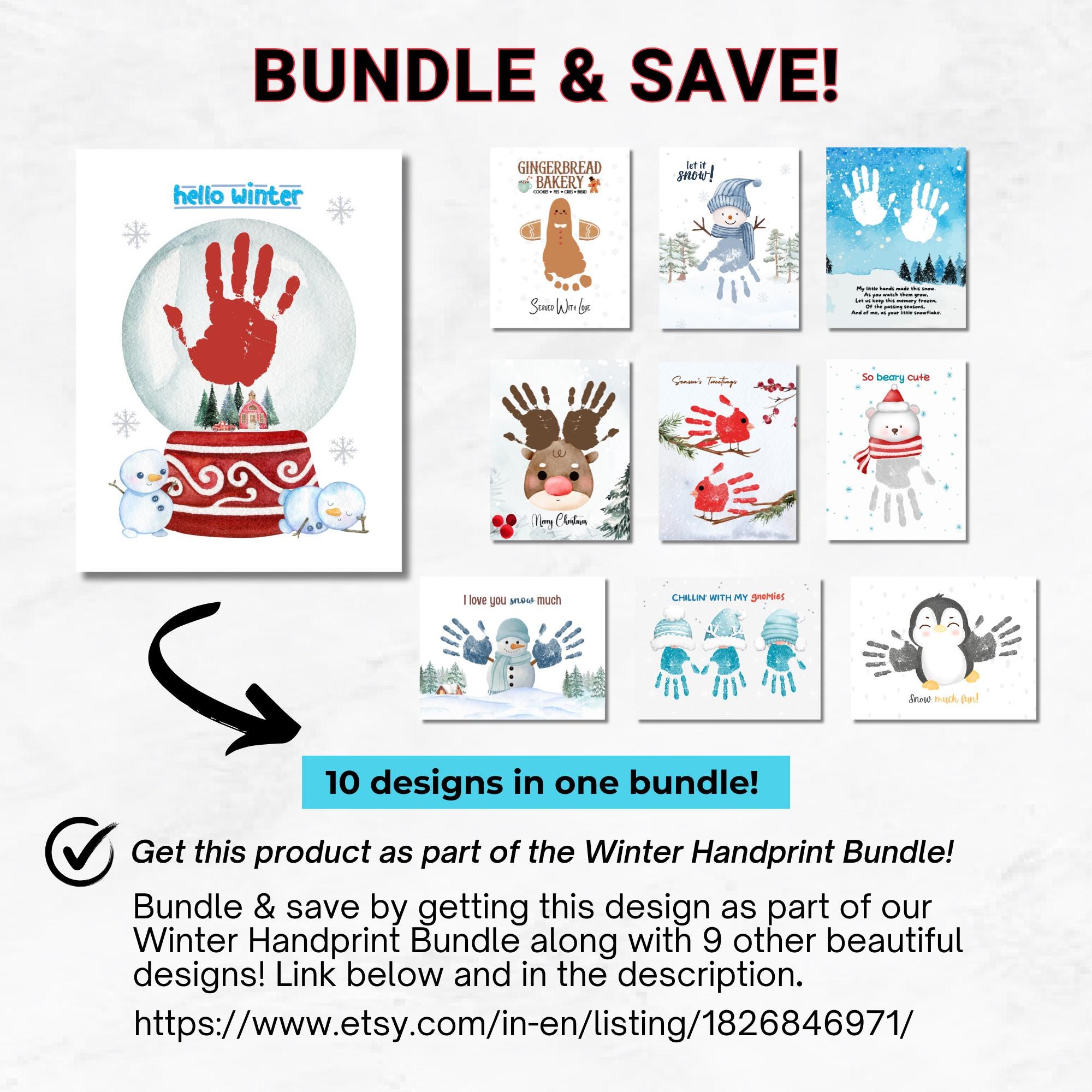 Snowglobe Handprint Craft, Snowglobe Printable, Hello Winter Handprint ...