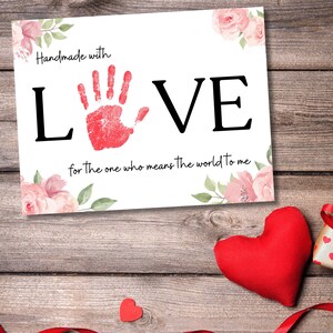 Love Handprint Art, Valentine's Day Handprint, Valentine's Baby Art ...