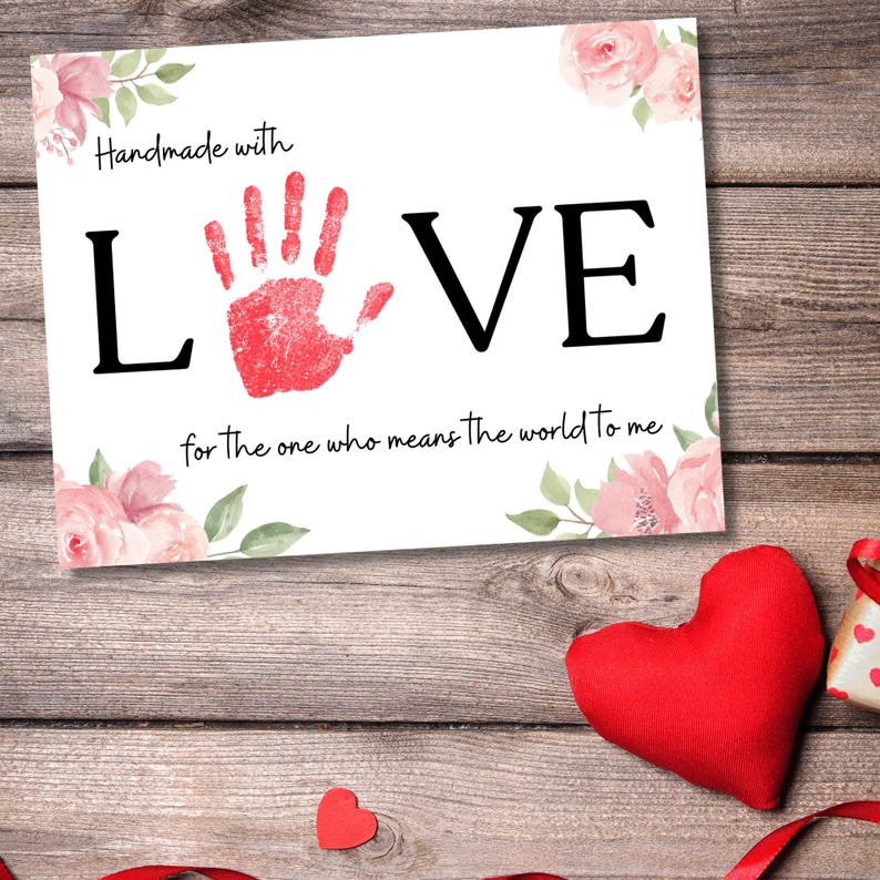 Love Handprint Art, Valentine's Day Handprint, Valentine's Baby Art ...