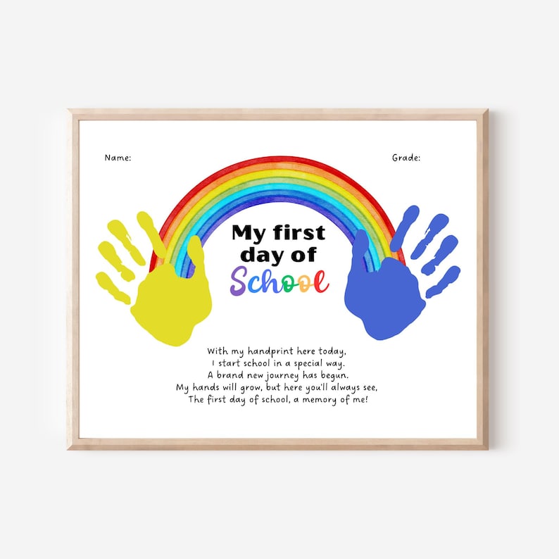 First Day of School Poem Handprint, Back to School Handprint, Prek ...
