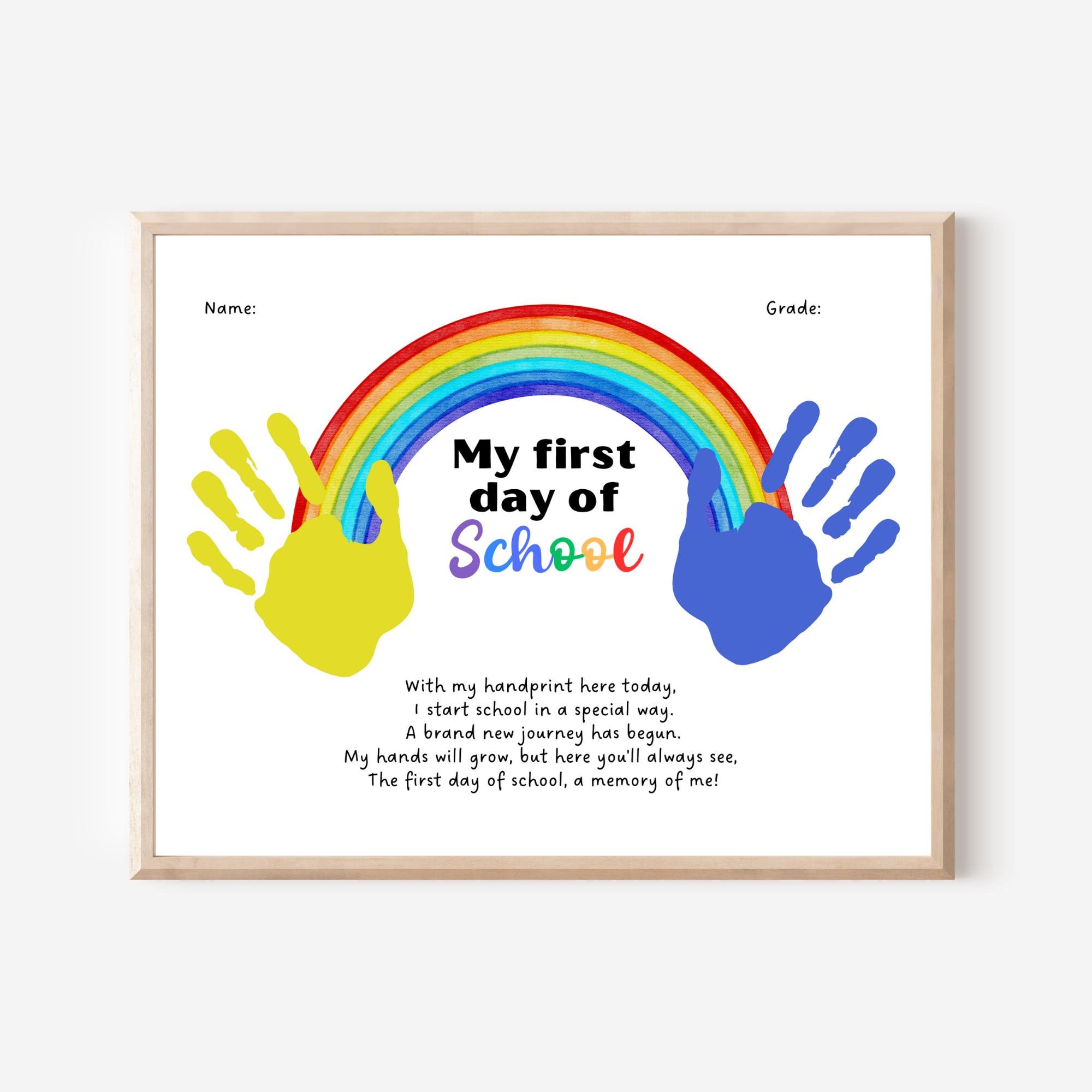 First Day of School Poem Handprint, Back to School Handprint, Prek ...