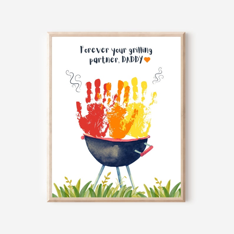 Grilling Father's Day Handprint, DIY Gift for Dad, Dad Gift From Kids ...