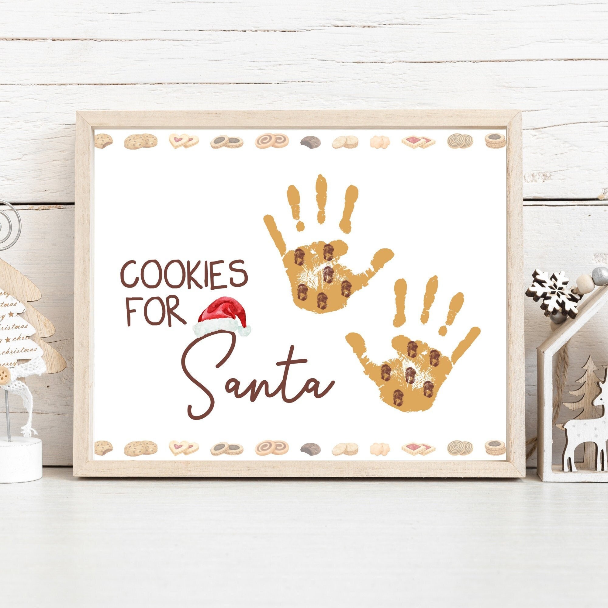 Christmas Handprint Art, Cookies for Santa Handprint, Christmas ...
