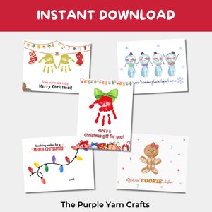 Christmas Handprint Footprint Thumbprint Art Bundle, Winter Handprint ...