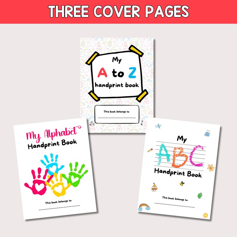 Alphabet Handprint Book, ABC Handprint Craft, DIY Alphabet Book, ABC ...