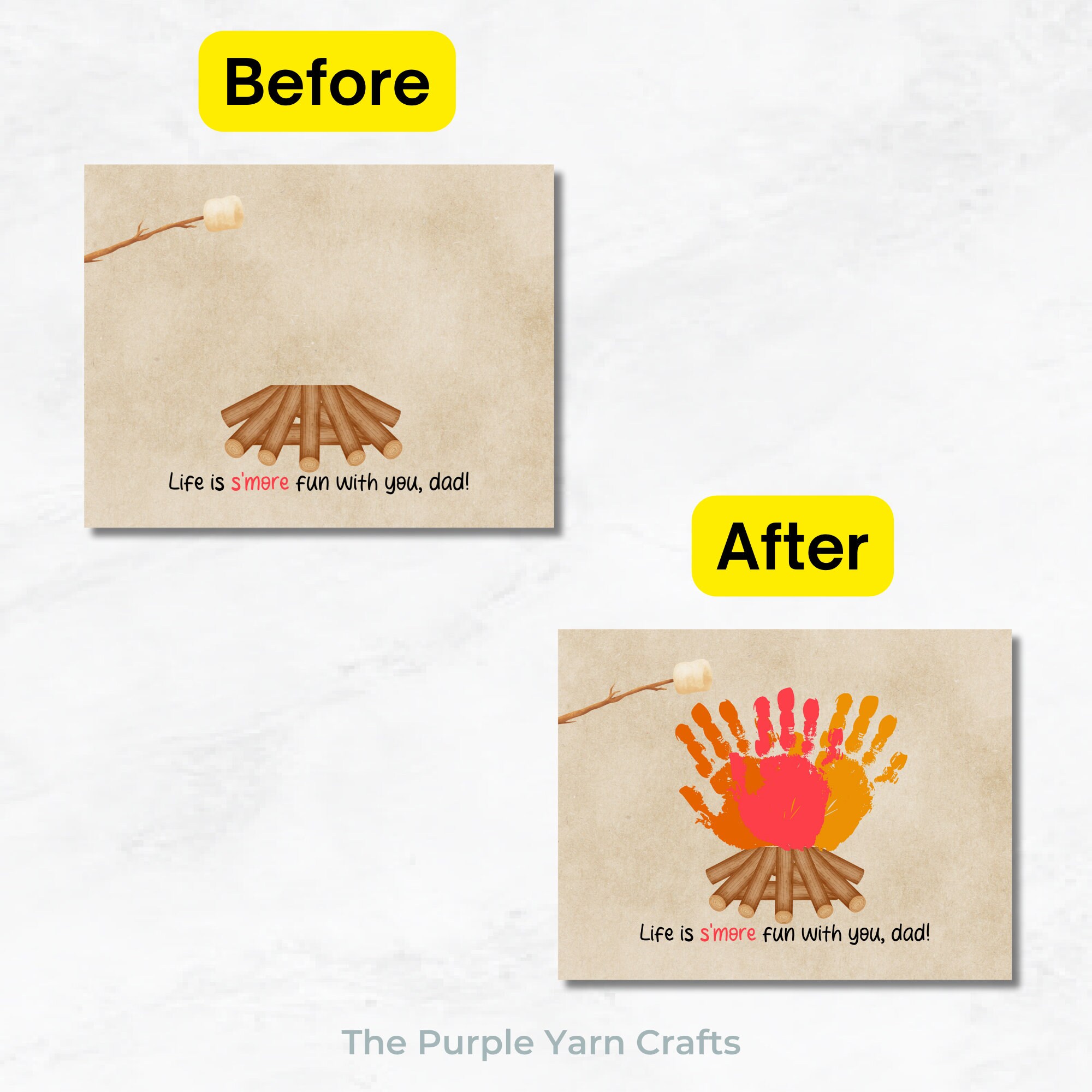 S'more Father's Day Handprint, DIY Gift for Dad, Dad Gift From Kids ...