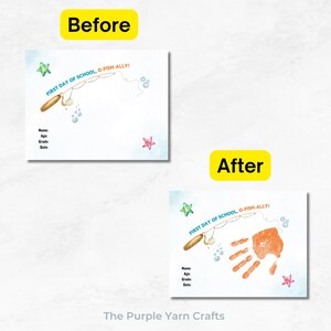 O-fish-ally First Day of School Handprint, Printable Back to School ...