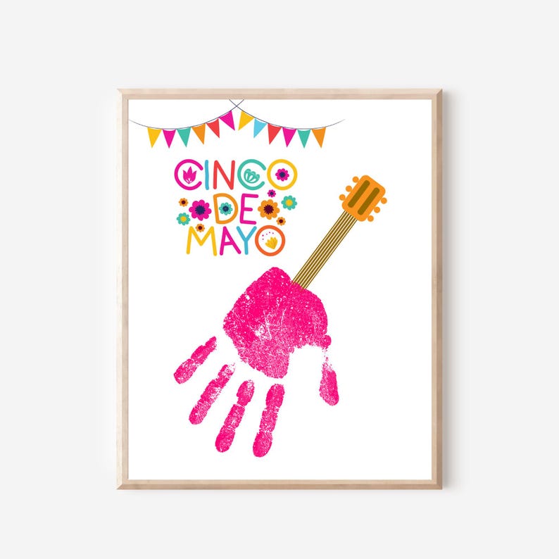 Cinco De Mayo Handprint Art, Guitar Handprint, Cinco De Mayo Craft ...