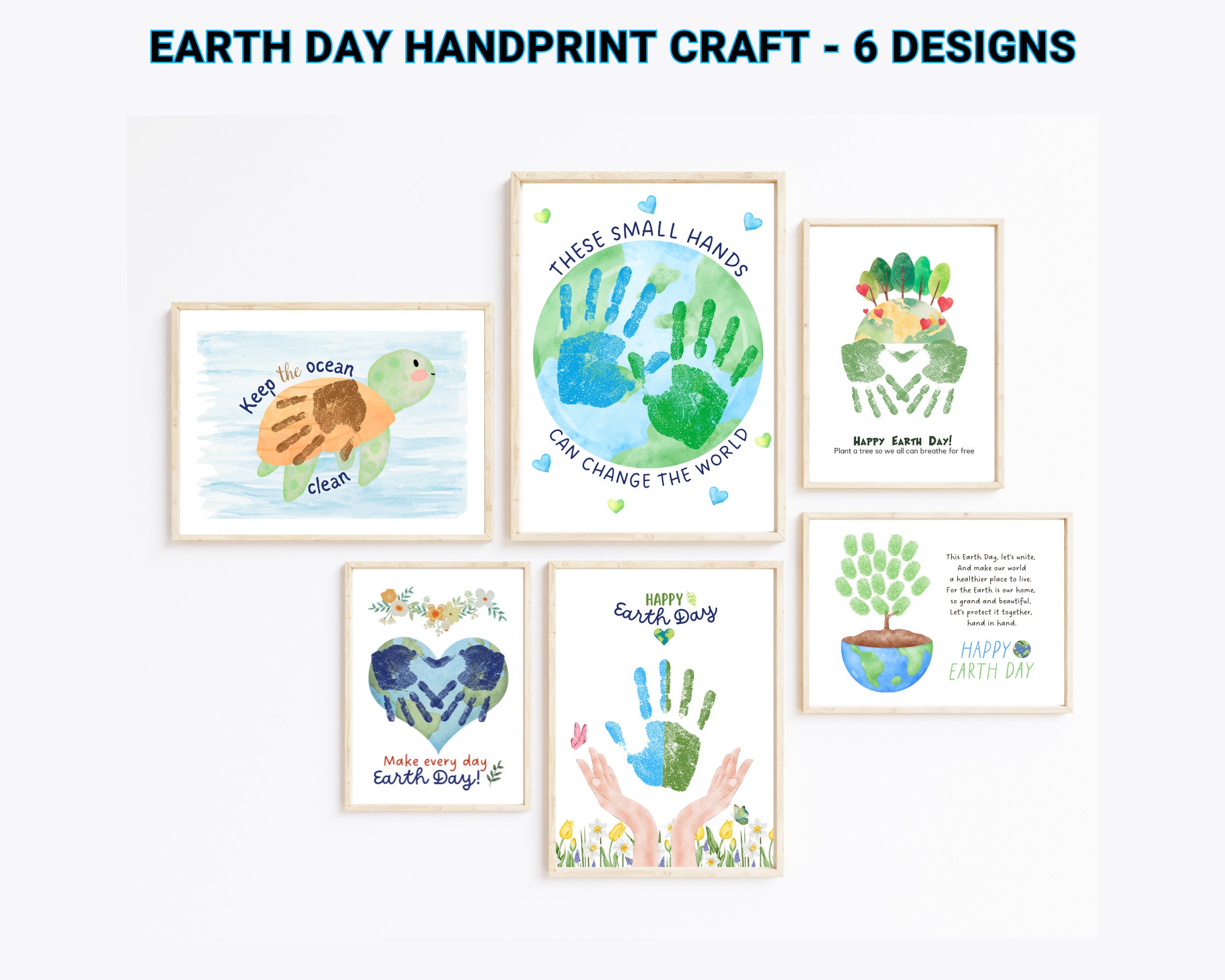 Earth Day Handprint Art Bundle, Earth Day Printable, Fingerprint Tree ...
