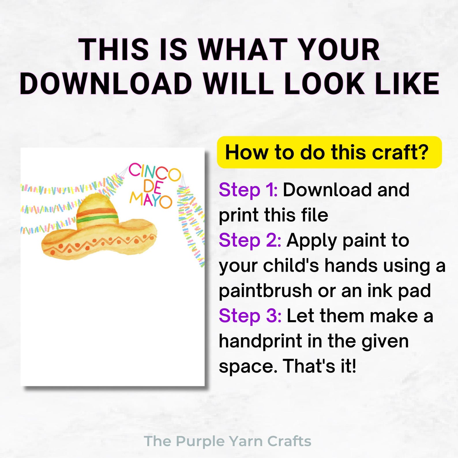 Sombrero Hat Cinco De Mayo Handprint, Daycare Printable, Cinco De Mayo ...