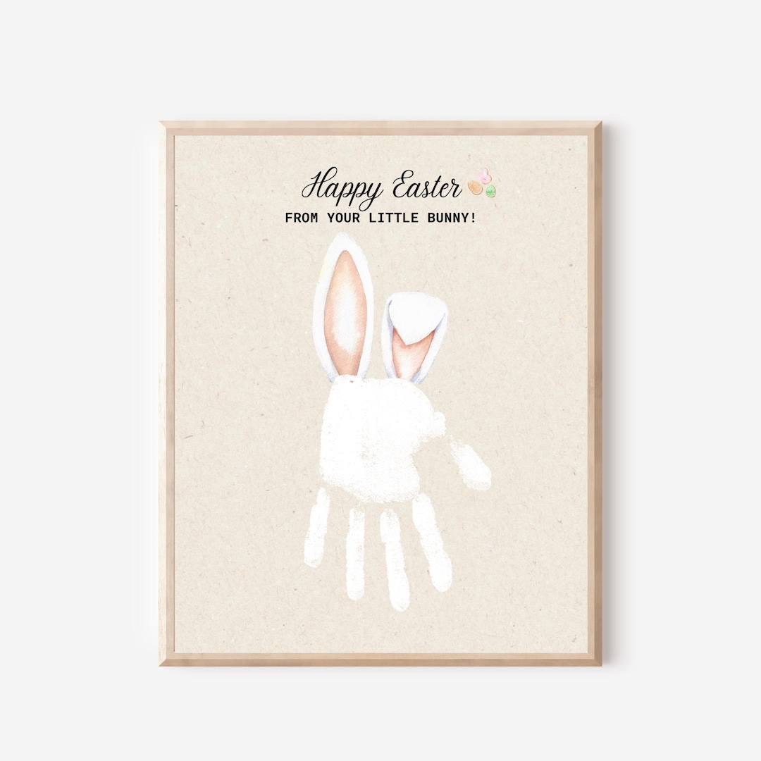Easter Bunny Handprint Art, Happy Easter Handprint, Easter Toddler ...