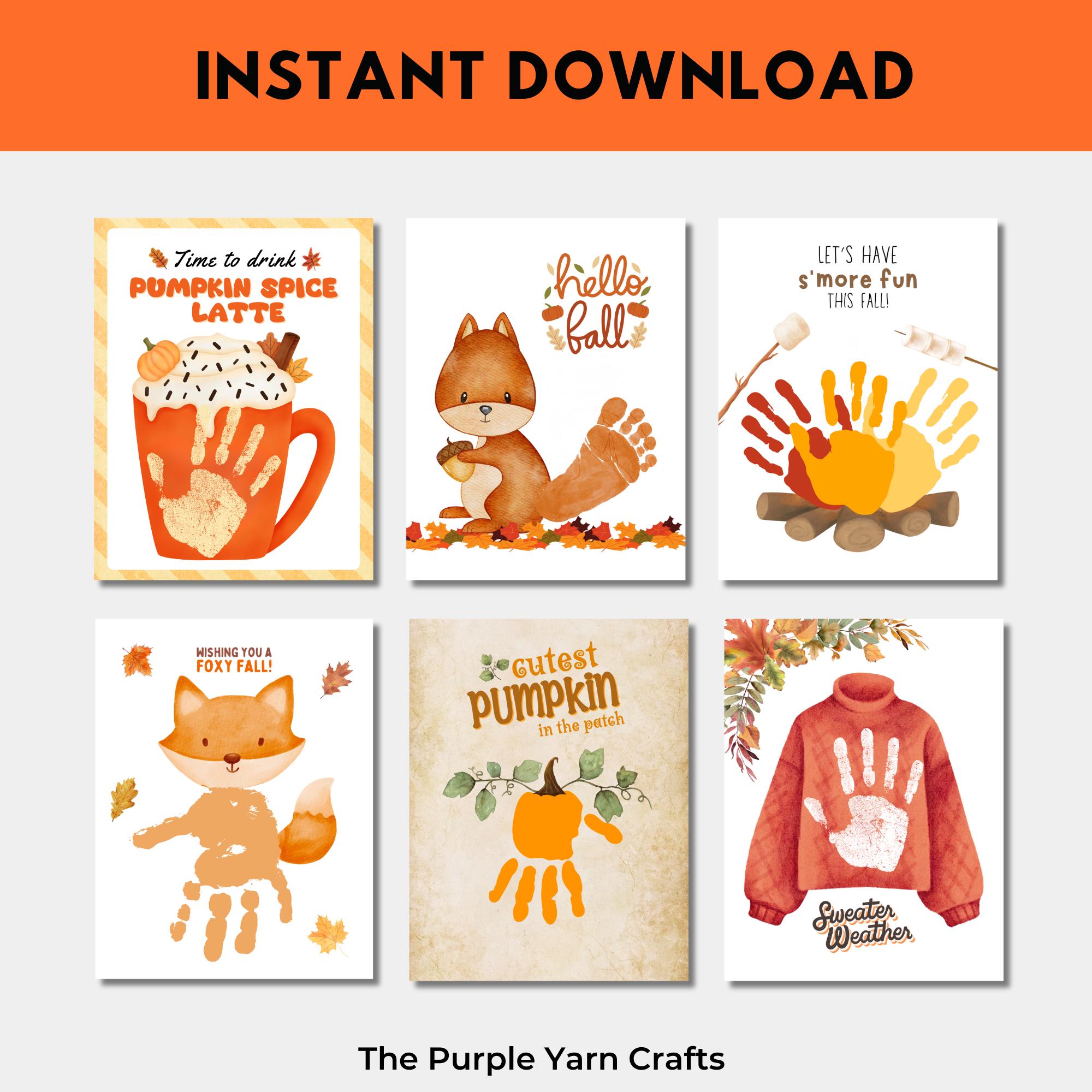 Fall Handprint Craft Bundle, Fall Daycare Printable, Fall Craft for ...