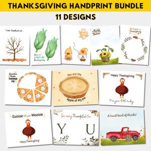 Thanksgiving Handprint Bundle, Happy Thanksgiving Printable, Turkey ...