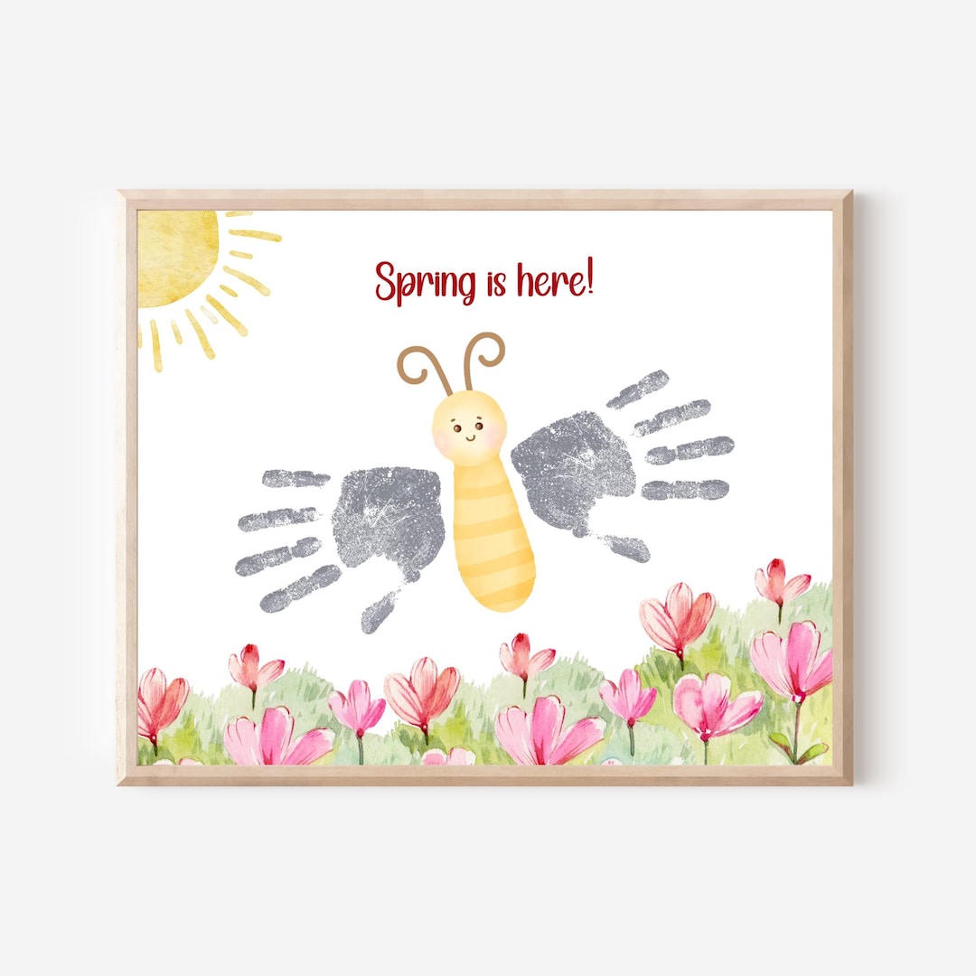 Butterfly Handprint Craft, Preschool Spring Craft, Spring Butterfly ...