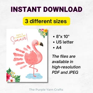 Flamingo Handprint Art, Summer Handprint Craft, Kids Gift Teacher ...