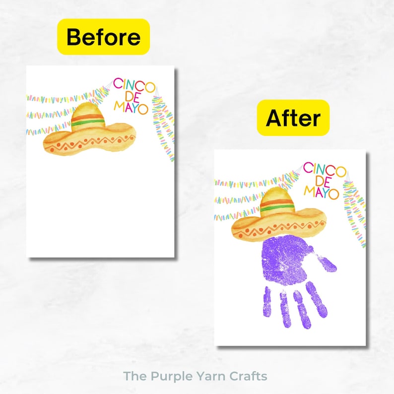 Sombrero Hat Cinco De Mayo Handprint, Daycare Printable, Cinco De Mayo ...