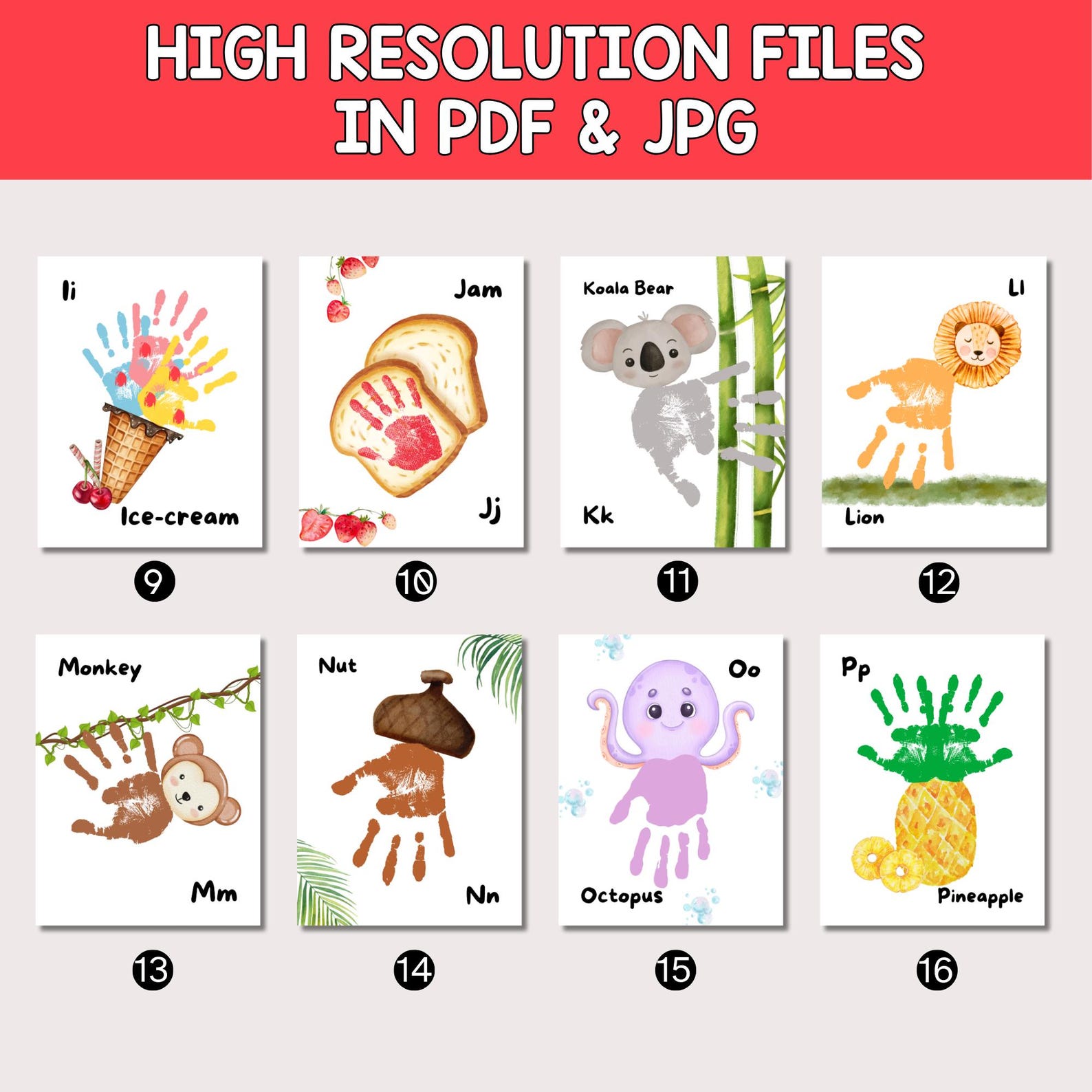 Alphabet Handprint Book, ABC Handprint Craft, DIY Alphabet Book, ABC ...